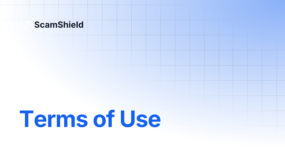 Terms of Use | ScamShield